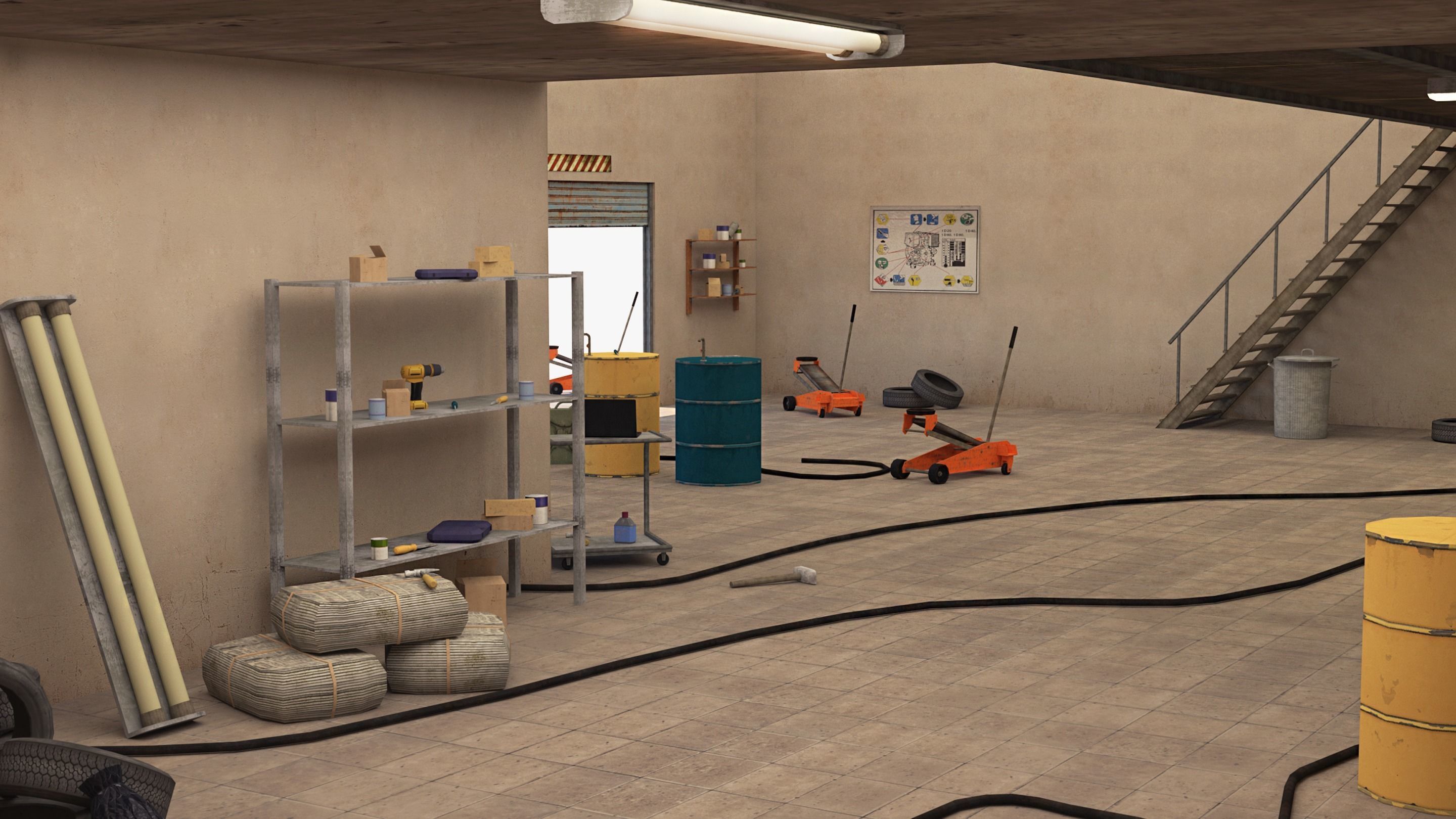 3D model Car Repair Workshop VR / AR / low-poly | CGTrader