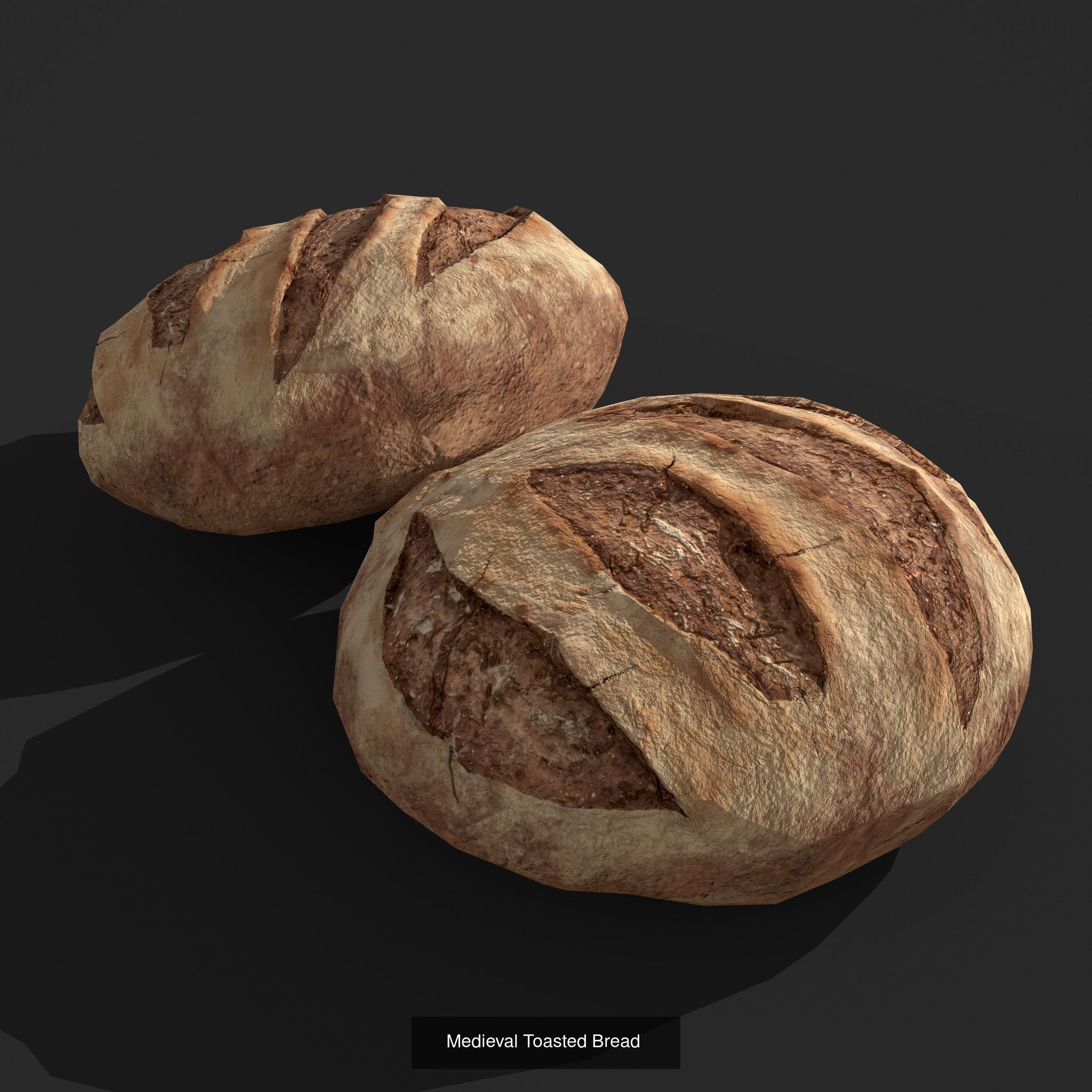 3D Model Collection Medieval Style Breads Five Pack VR / AR / low-poly | CGTrader