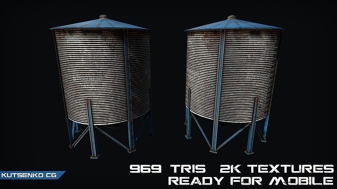 3D model Storage Tank Industrial cylinder Low-poly 3D model Type02 VR ...