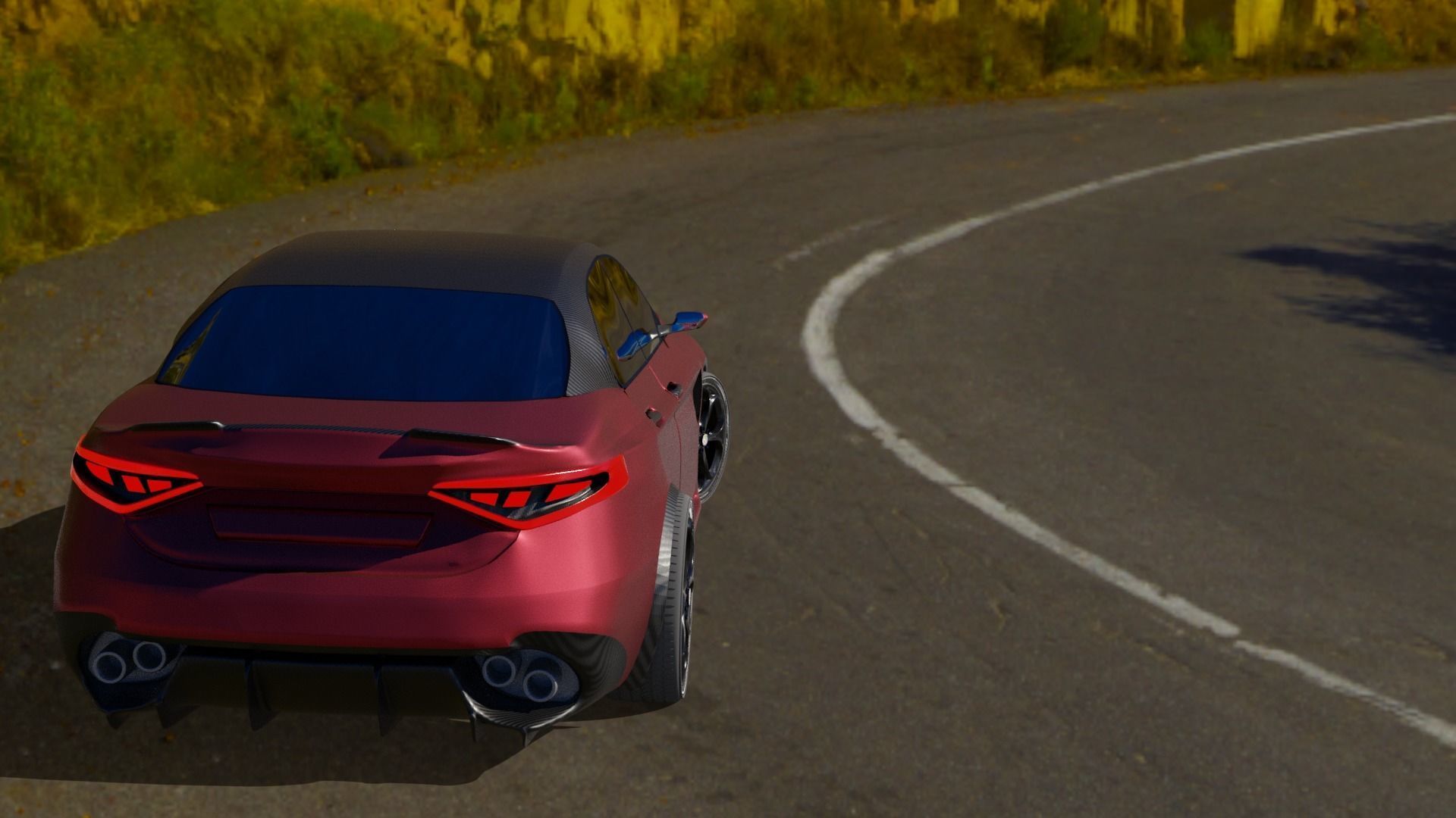 Alfa romeo gulia detailed mesh free 3D model rigged | CGTrader