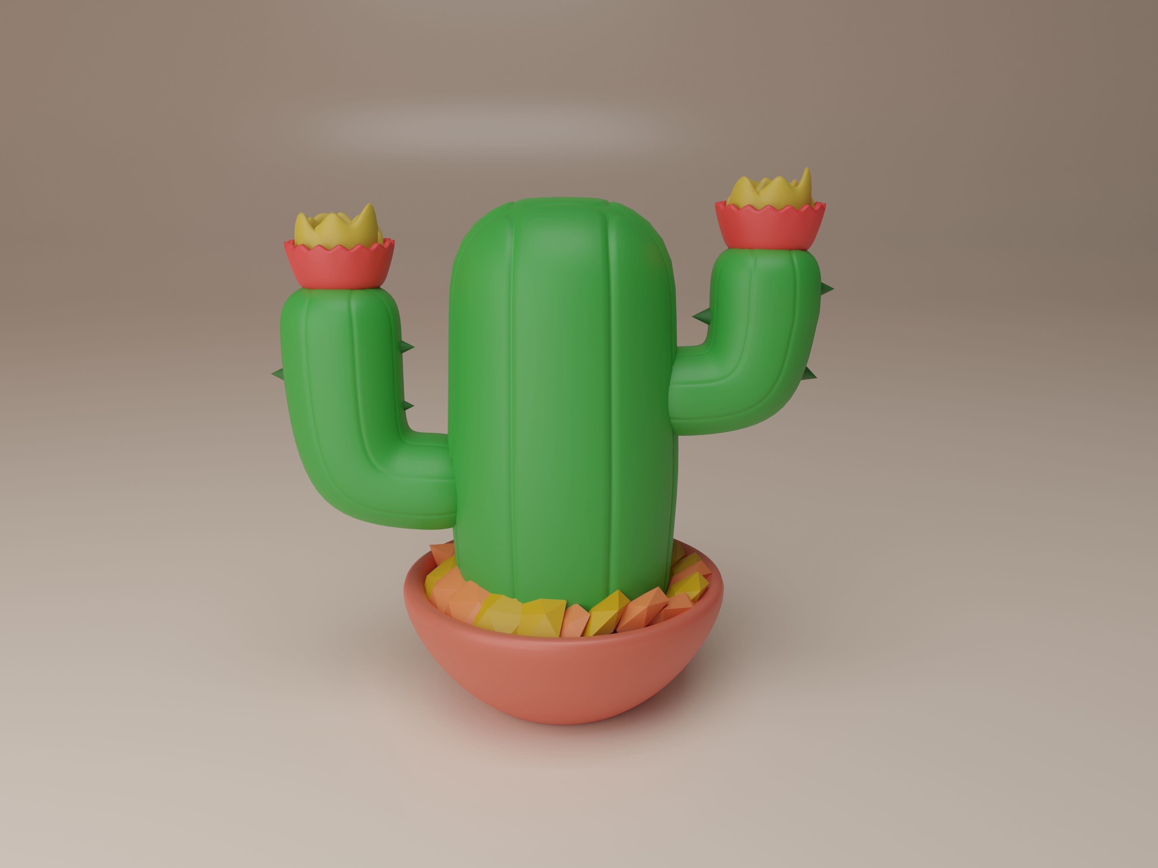 low poly set cactus plant Low-poly 3D model 3D model | CGTrader