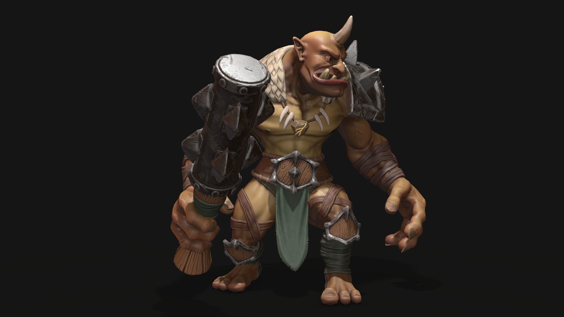 3D model Ogre Warrior - Game Ready VR / AR / low-poly rigged animated ...