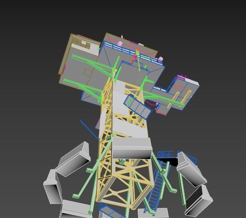 Post-Apocalyptic Watch Tower With Living Environment 3D model | CGTrader