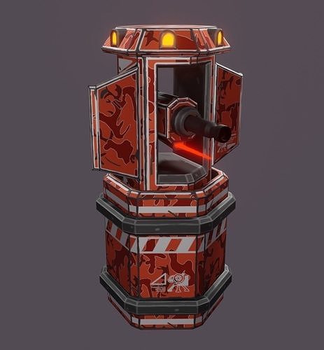 3D model Barrel turret VR / AR / low-poly | CGTrader