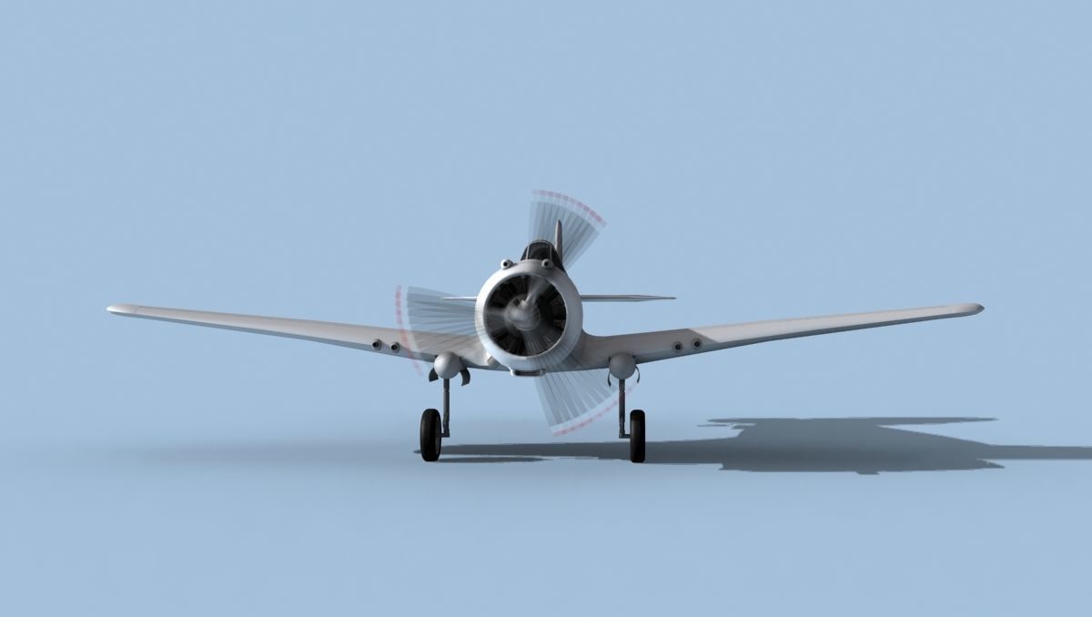 Curtiss P-36C Hawk Bare Metal 3D model animated rigged | CGTrader