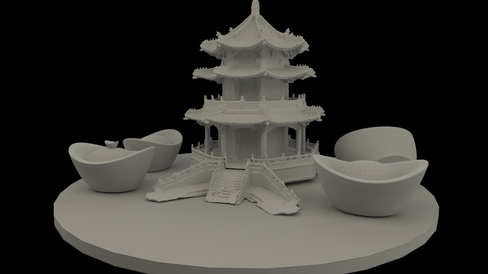 Chinese tower 3D model | CGTrader
