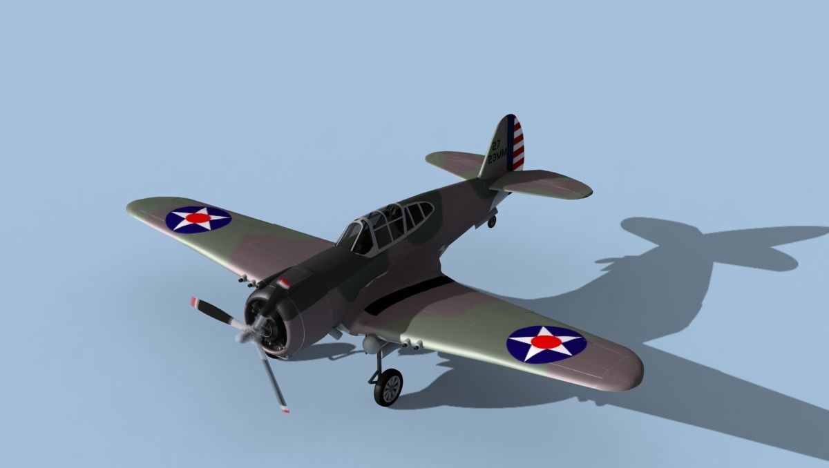 Curtiss P-36C Hawk V07 USAAF 3D model rigged | CGTrader