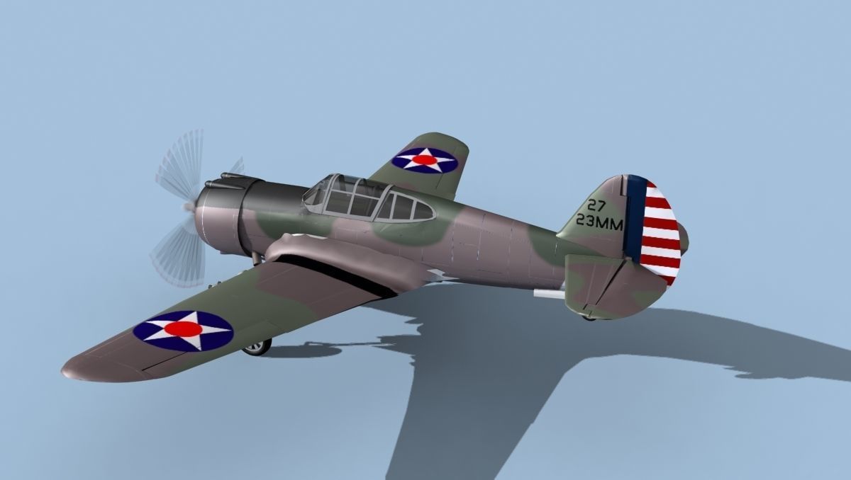 Curtiss P-36C Hawk V07 USAAF 3D model rigged | CGTrader