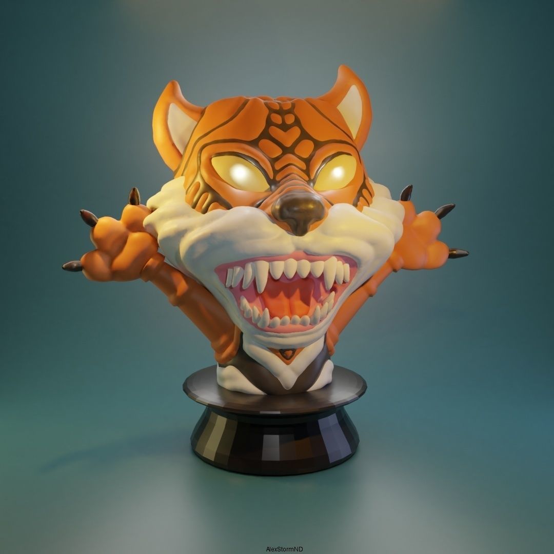 Tiger from top hat 3D model 3D printable | CGTrader