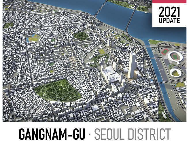 3D model Seoul - Gangnam VR / AR / low-poly | CGTrader
