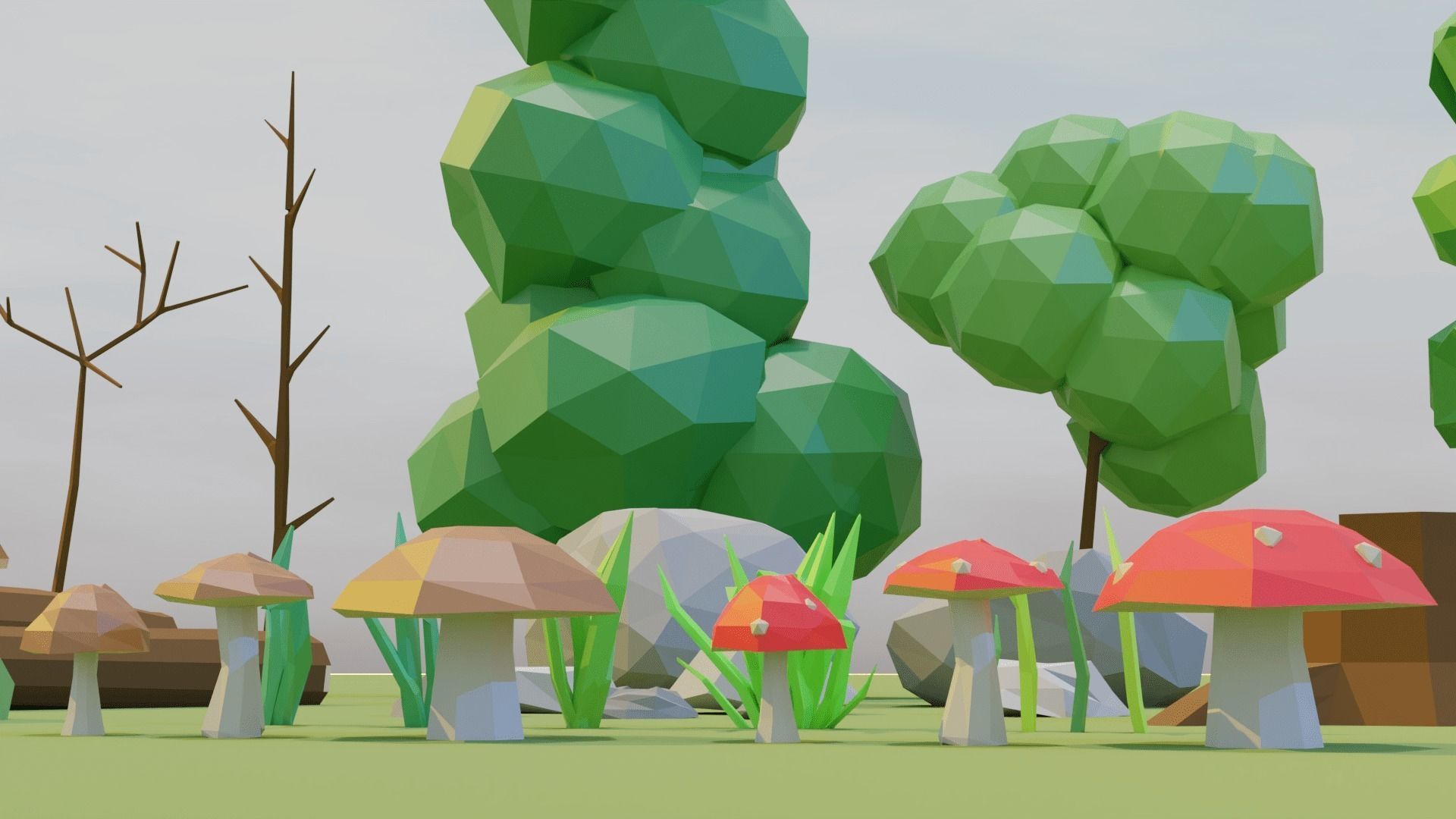 3D model Low Poly Nature Asset Pack VR / AR / low-poly | CGTrader