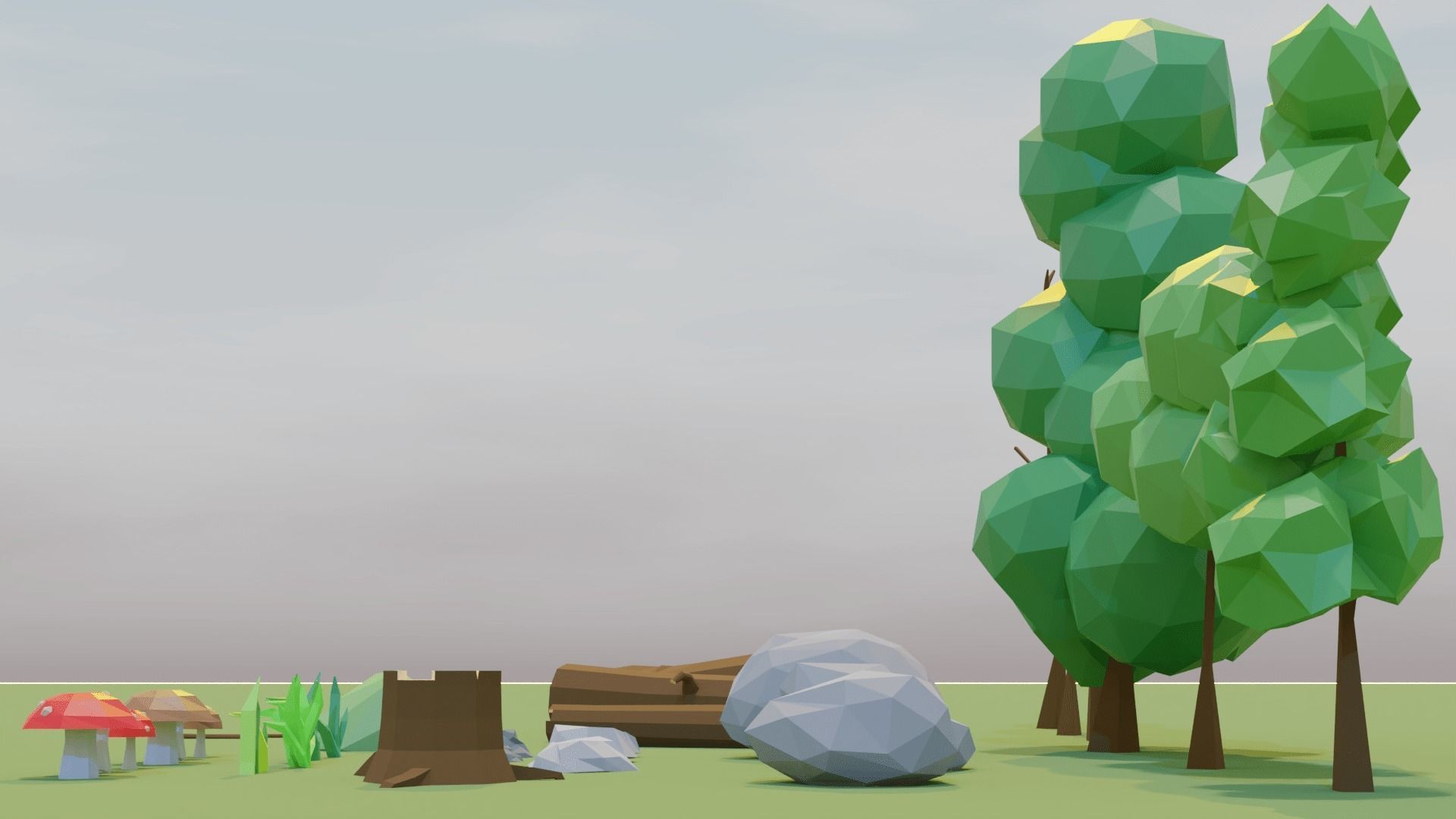 3D model Low Poly Nature Asset Pack VR / AR / low-poly | CGTrader