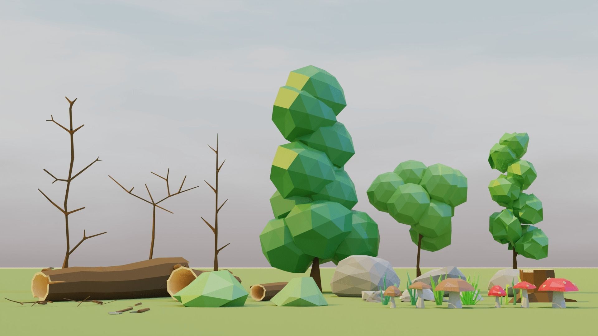 3D model Low Poly Nature Asset Pack VR / AR / low-poly | CGTrader