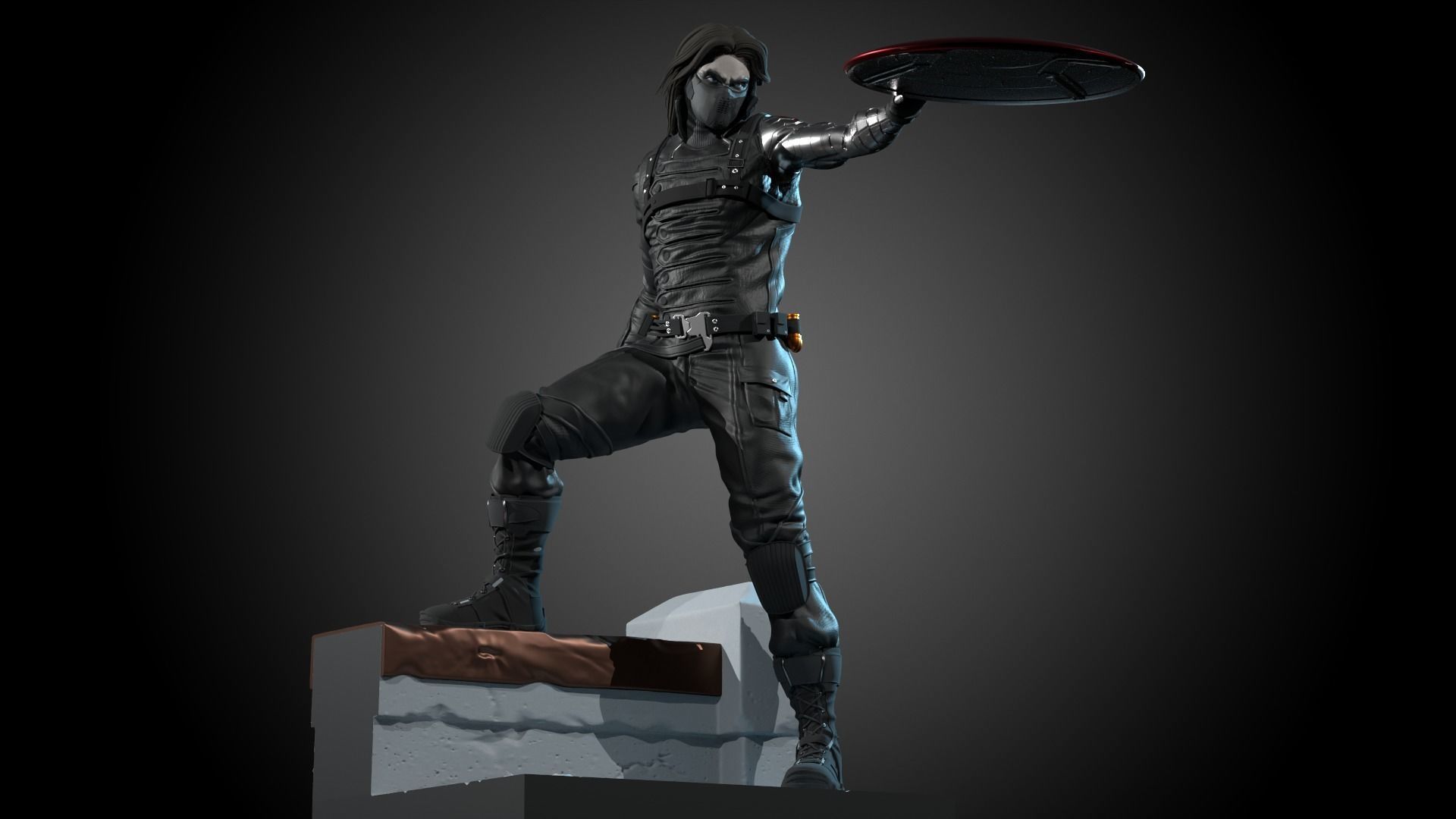 Winter Soldier Statue 3d Print Ready 3D model 3D printable | CGTrader