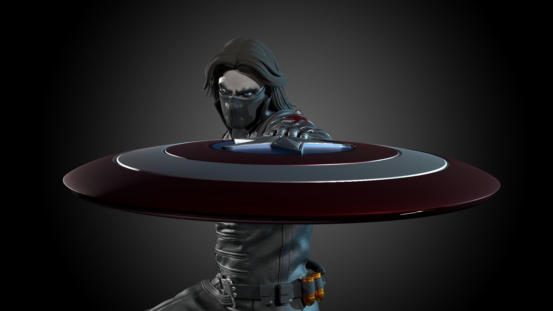 Winter Soldier Statue 3d Print Ready 3D model 3D printable | CGTrader