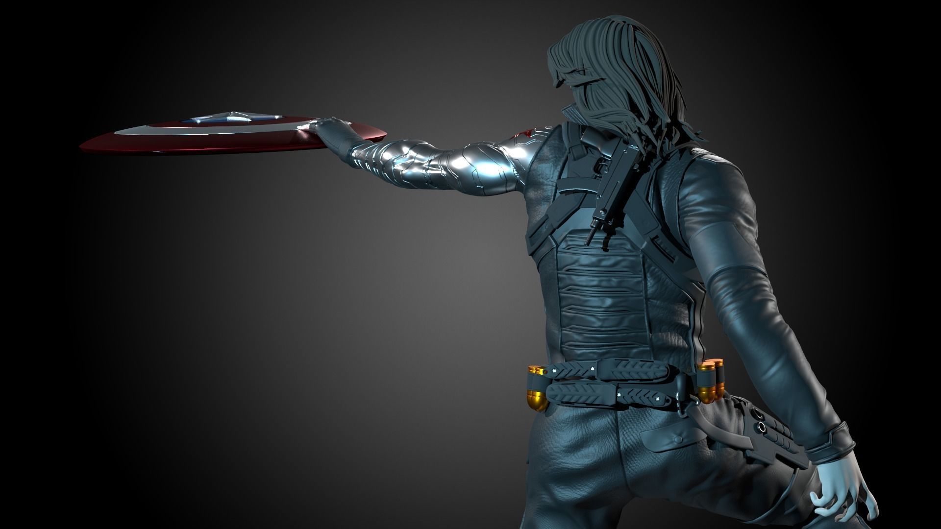 Winter Soldier Statue 3d Print Ready 3D model 3D printable | CGTrader