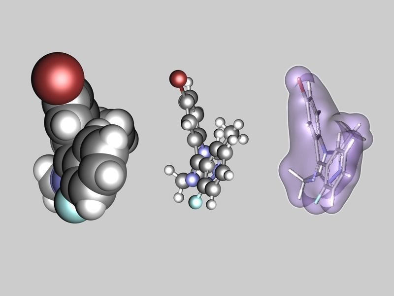Flubromazolam molecule 3D model | CGTrader