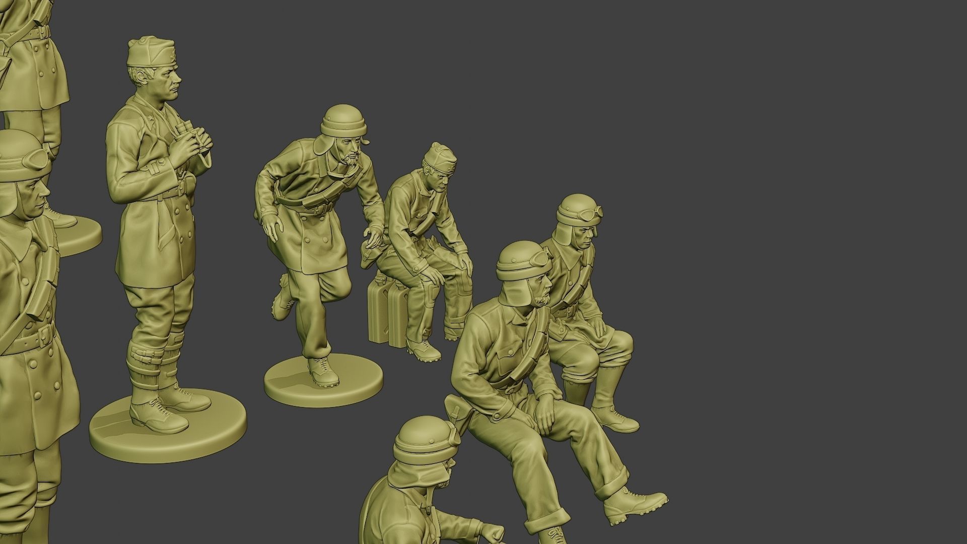 Italian Tank Crew ww2 ITCU1 Pack 1 3D Model Collection | CGTrader