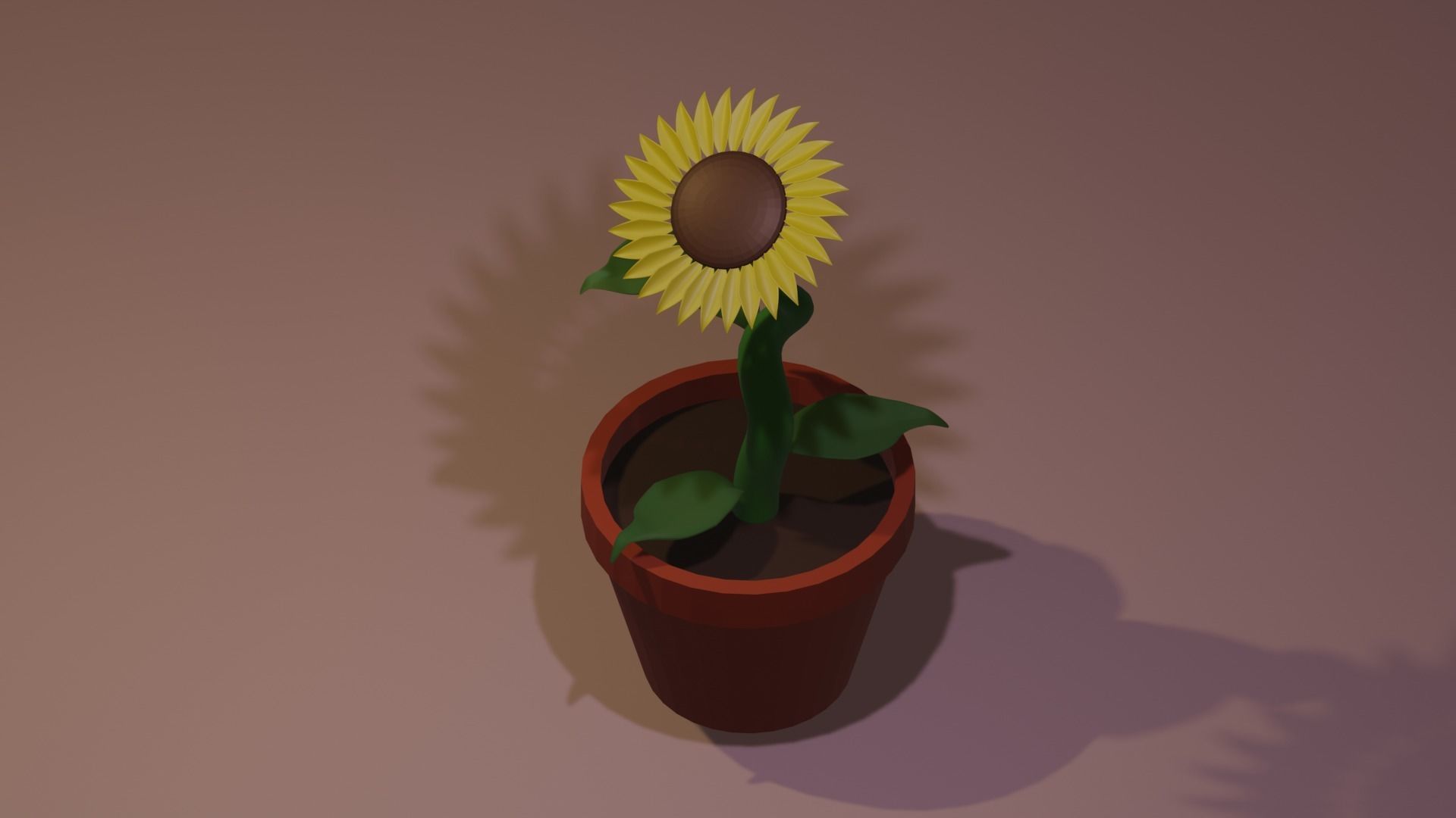 low poly sunflower free VR / AR / low-poly 3D model | CGTrader