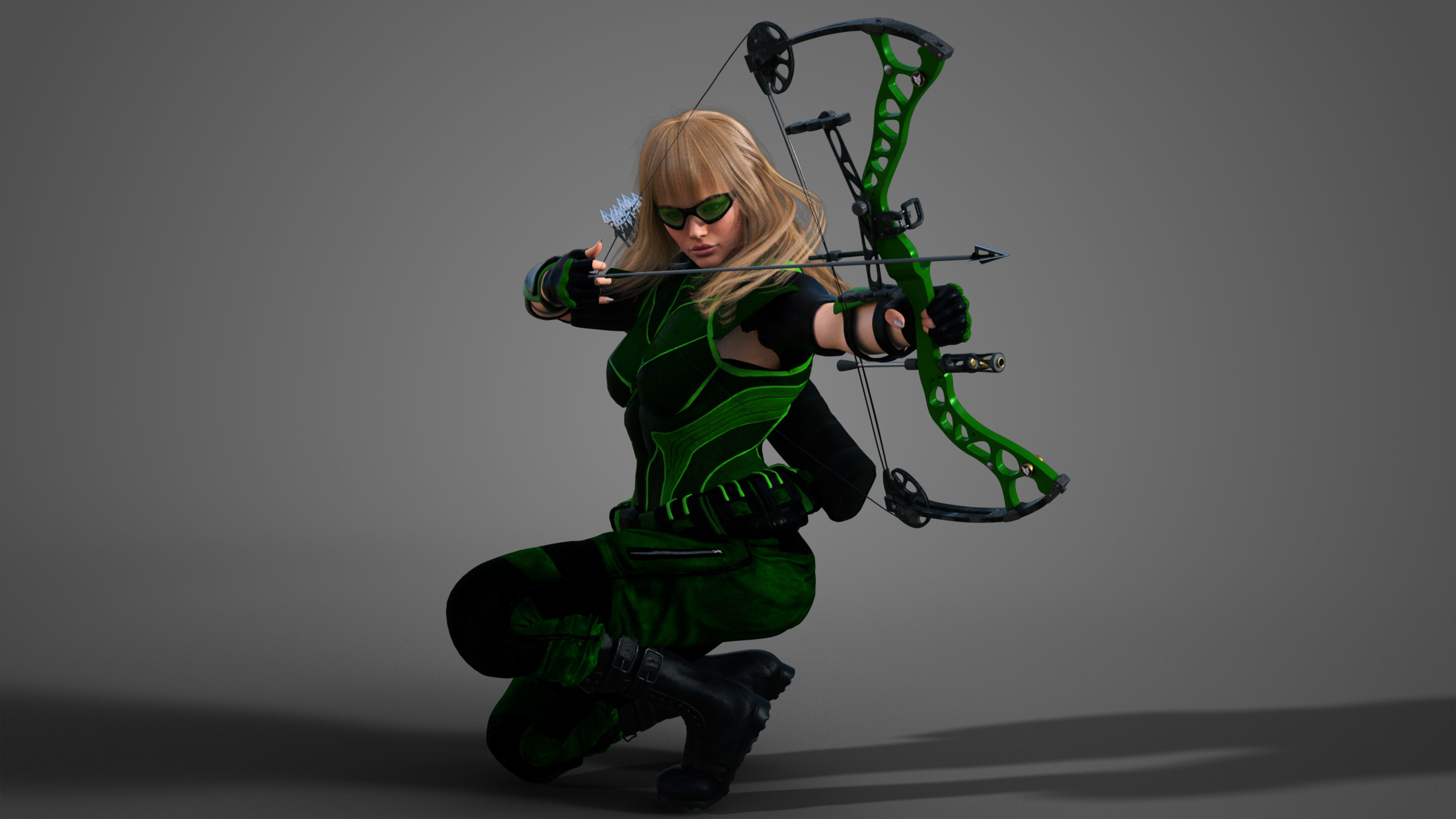 Contemporary Modern Lady Robin Hood 3D model animated rigged | CGTrader