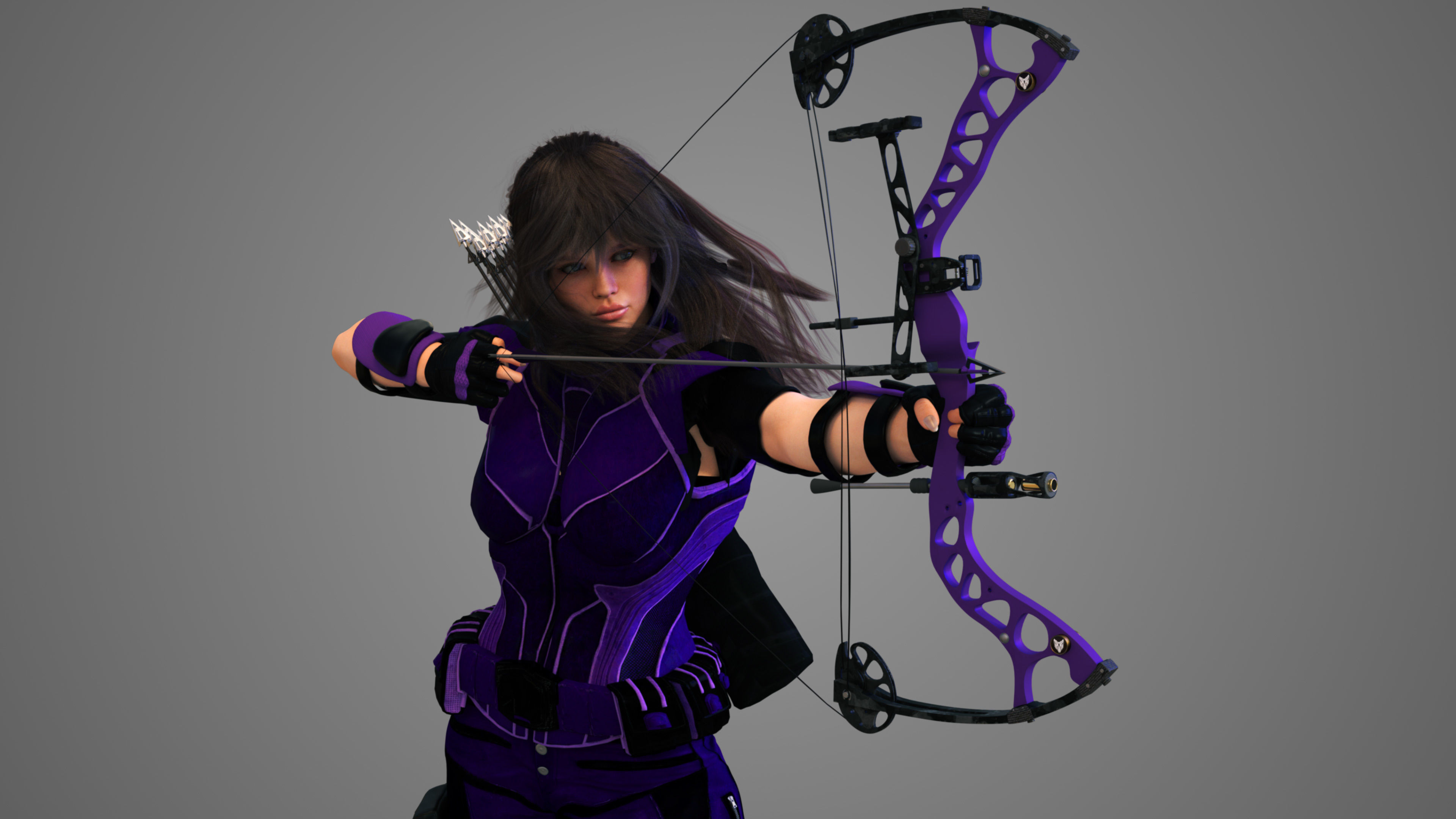 Contemporary Modern Lady Robin Hood 3D model animated rigged | CGTrader