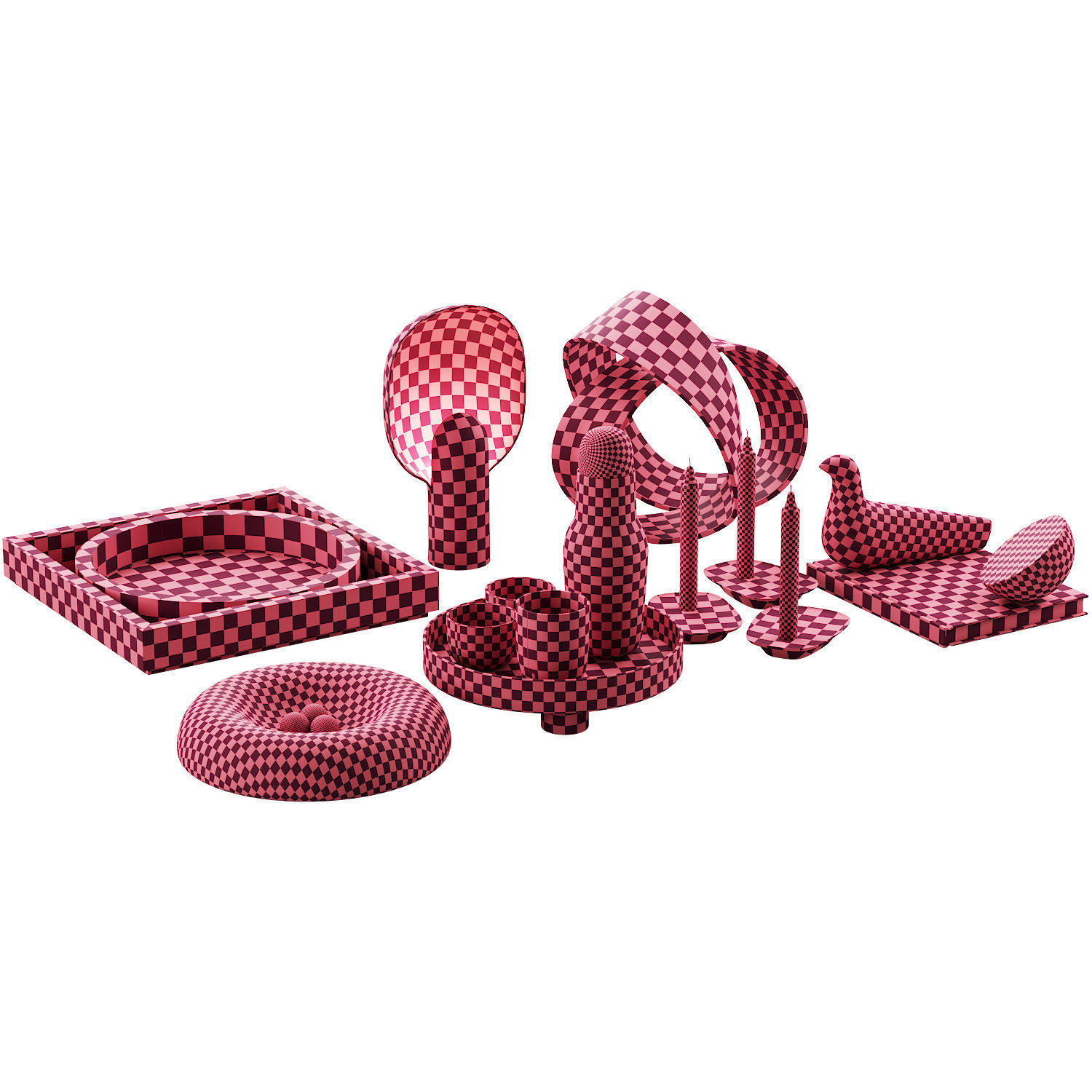 Living contemporary nature accessories decor set 3D model | CGTrader