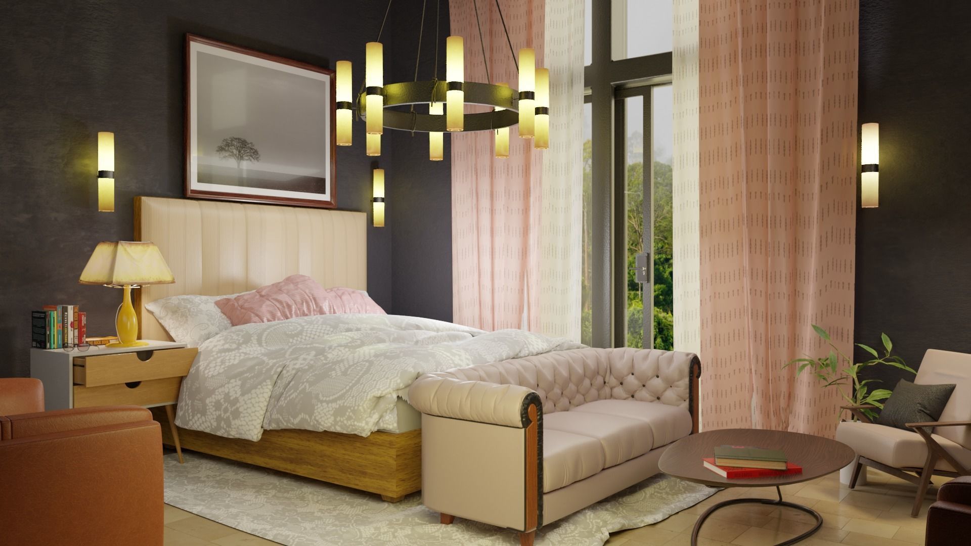 blender interior scene packed with furniture 3D model | CGTrader