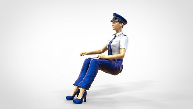 N4 Sitting Woman Pilot 3D model 3D printable | CGTrader