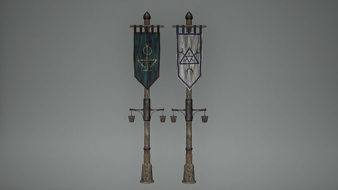 3D model Viking Banners Low Poly Game Ready VR / AR / low-poly | CGTrader