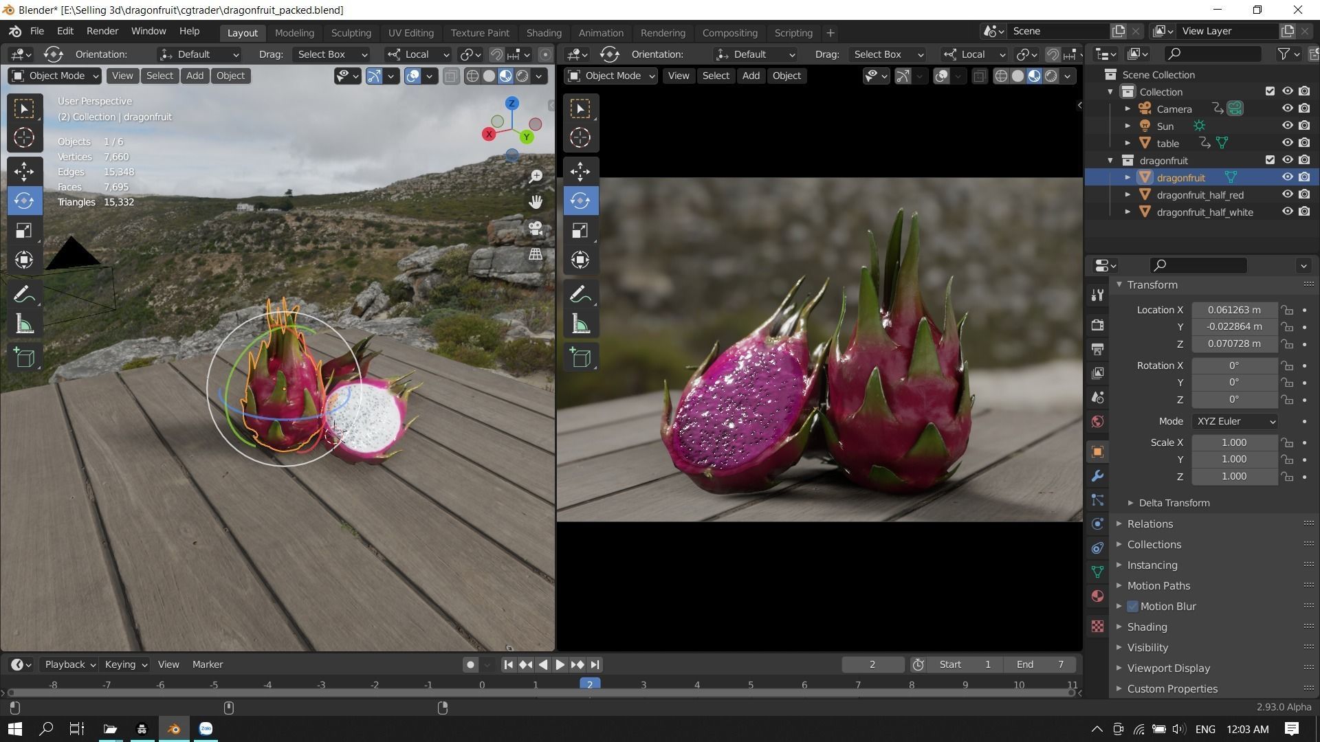 3D model Dragon fruit - Pitaya VR / AR / low-poly | CGTrader