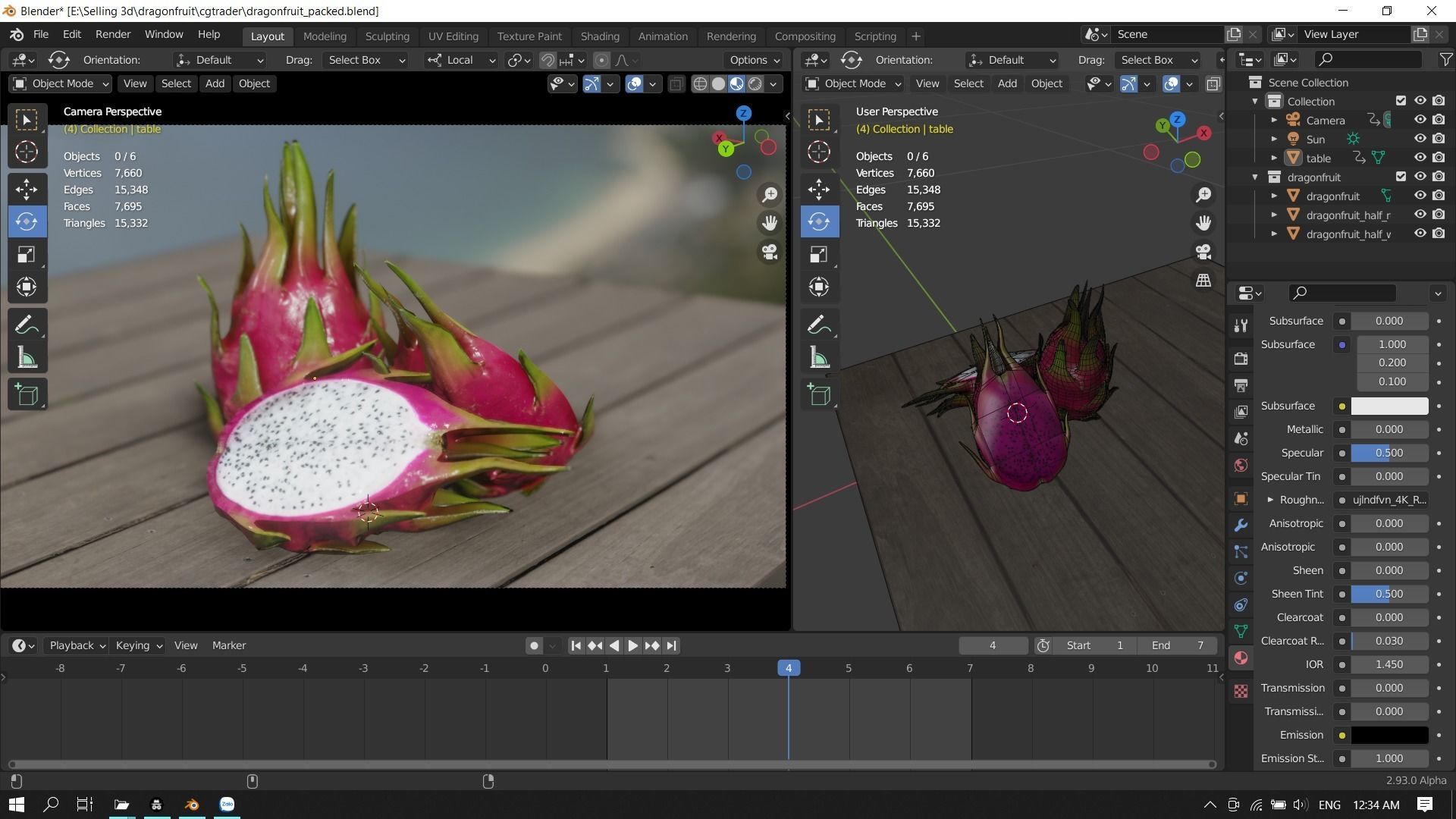 3D model Dragon fruit - Pitaya VR / AR / low-poly | CGTrader