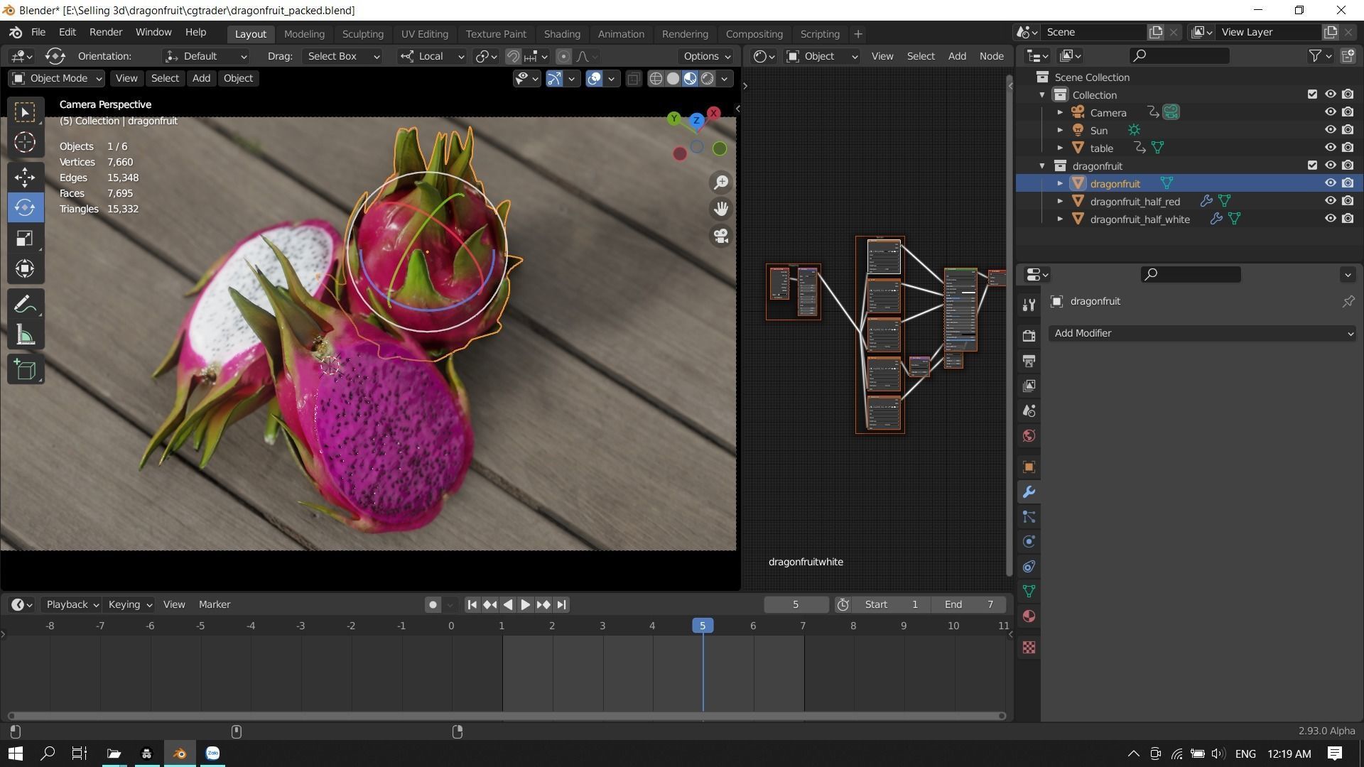 3D model Dragon fruit - Pitaya VR / AR / low-poly | CGTrader