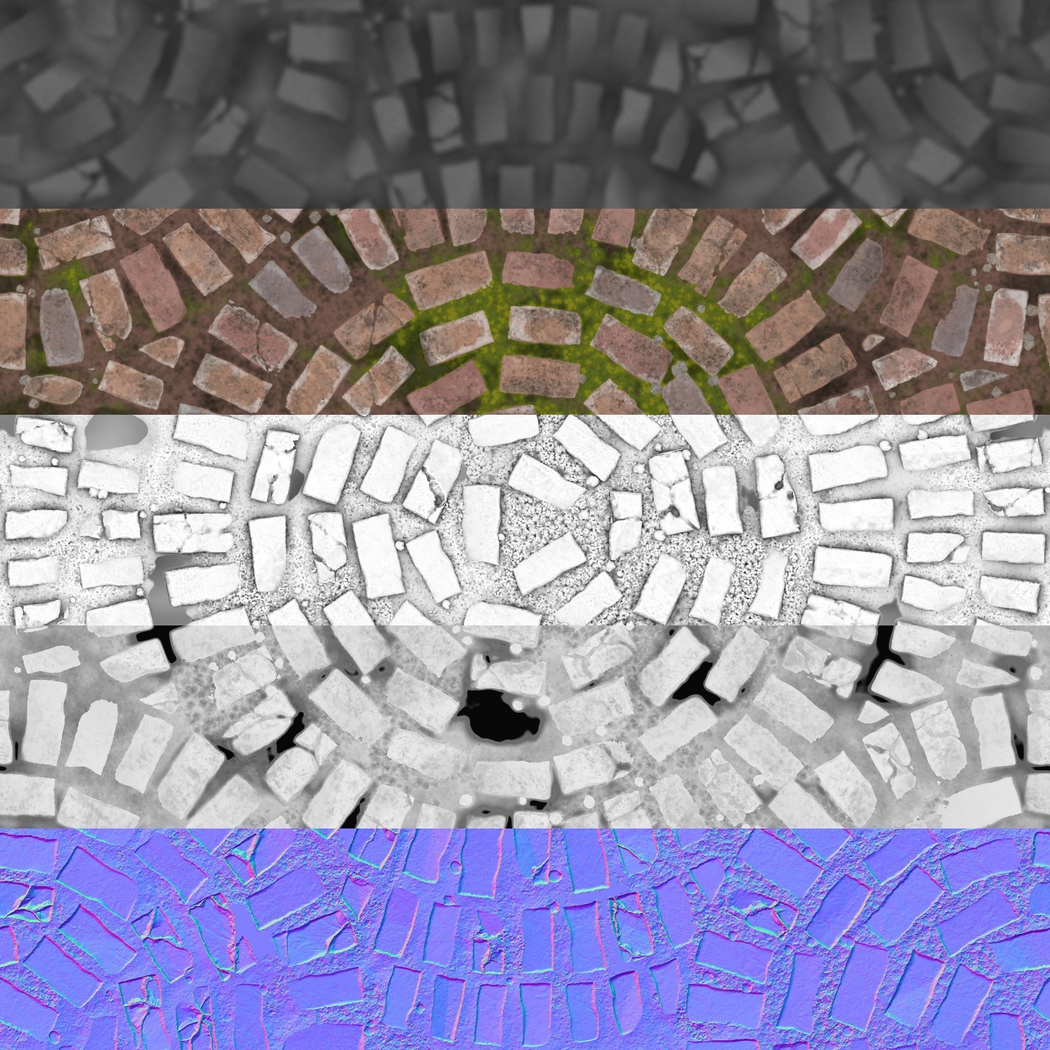 Circular Brick Path Material Texture | CGTrader