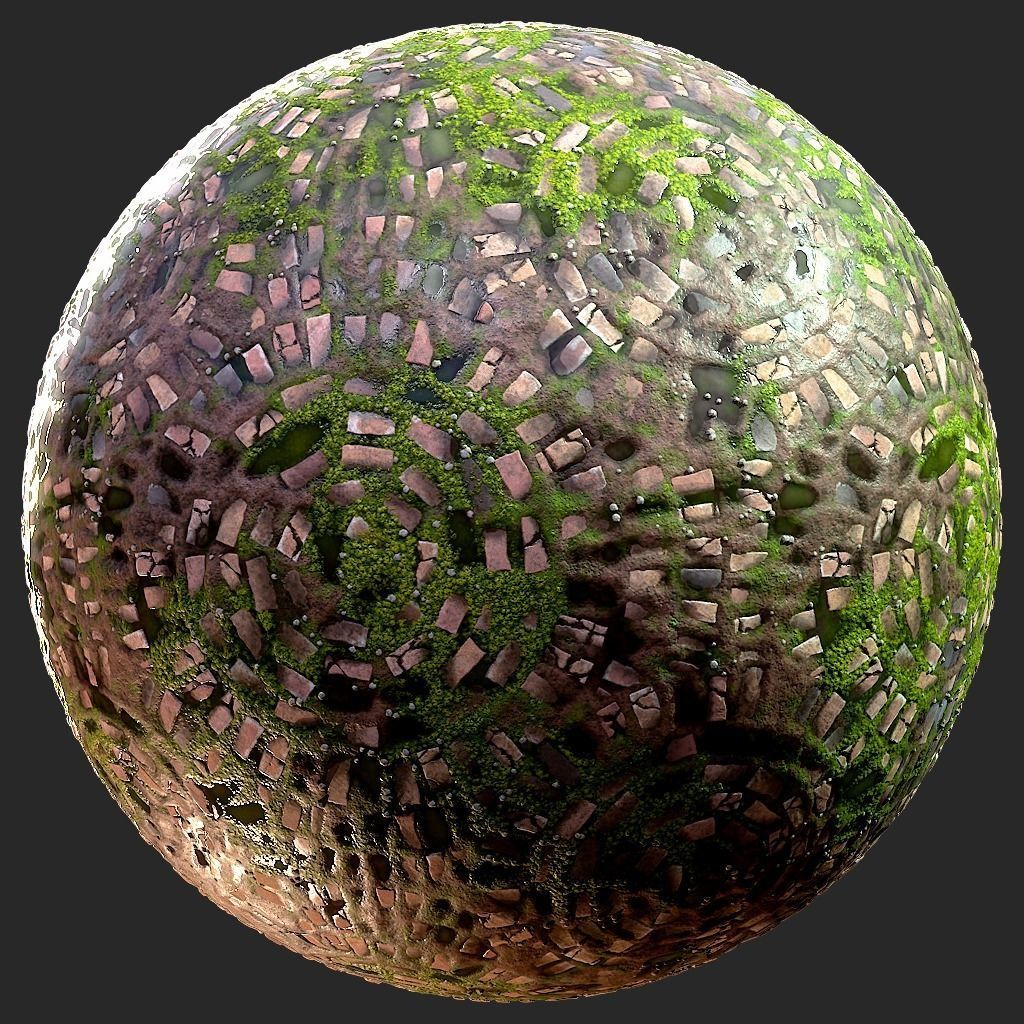 Circular Brick Path Material Texture | CGTrader