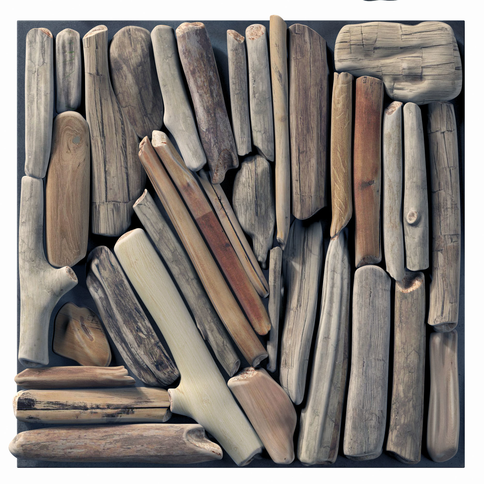 Rectangle panel branch splinter Big n5 3D model | CGTrader