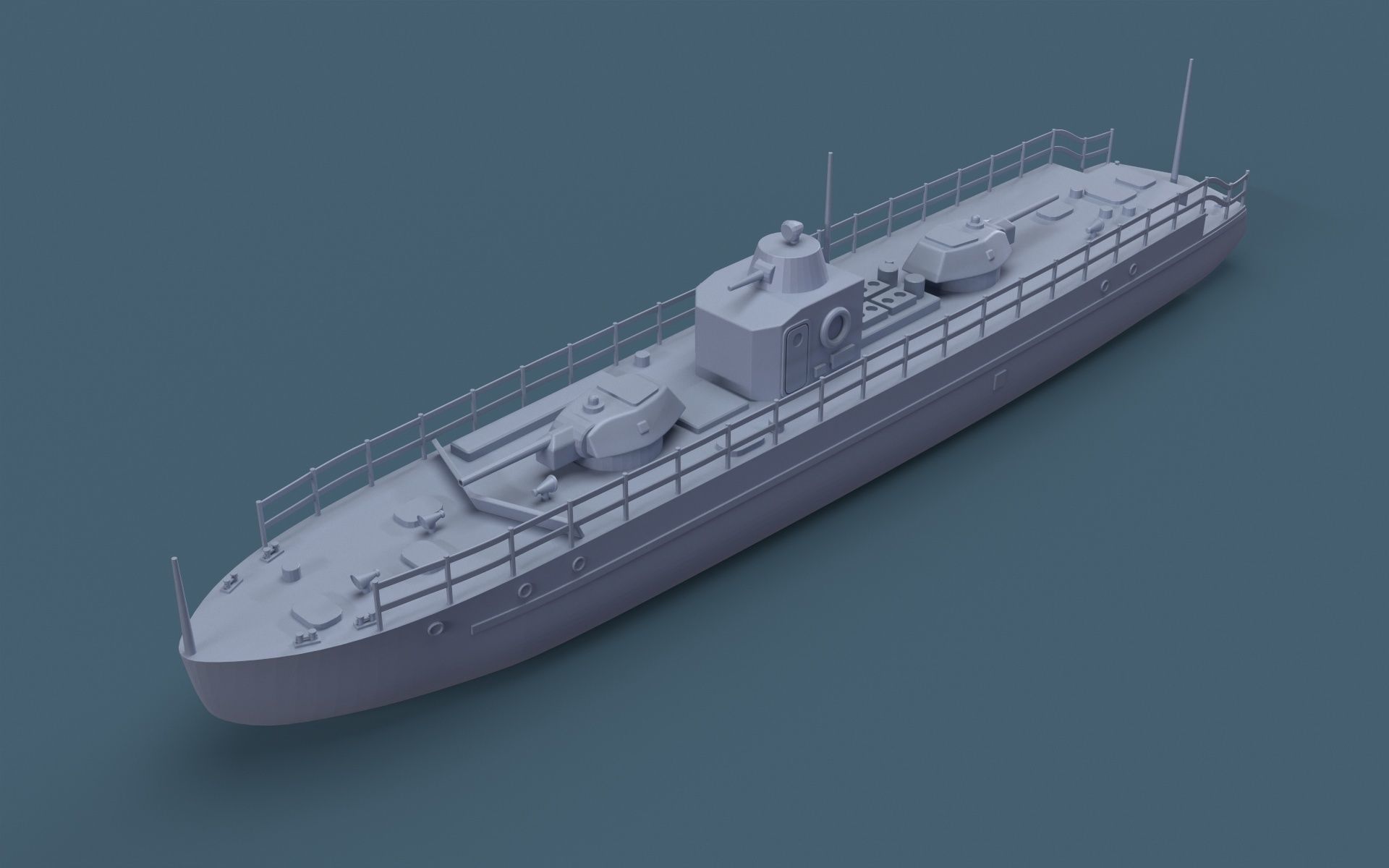 Armored boat 3D model 3D printable | CGTrader