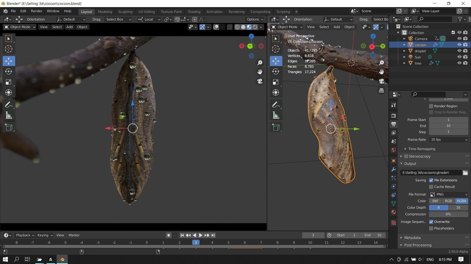 3D model Butterfly cocoon VR / AR / low-poly | CGTrader