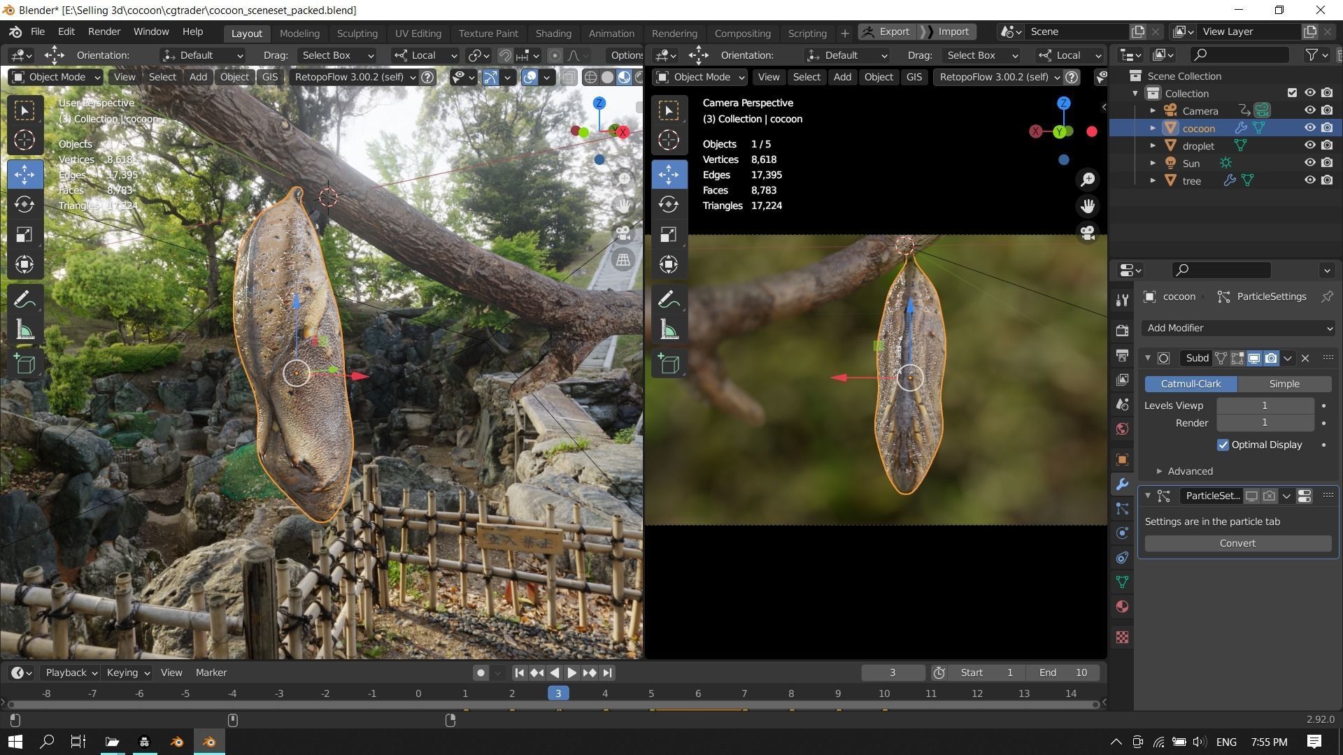 3D model Butterfly cocoon VR / AR / low-poly | CGTrader