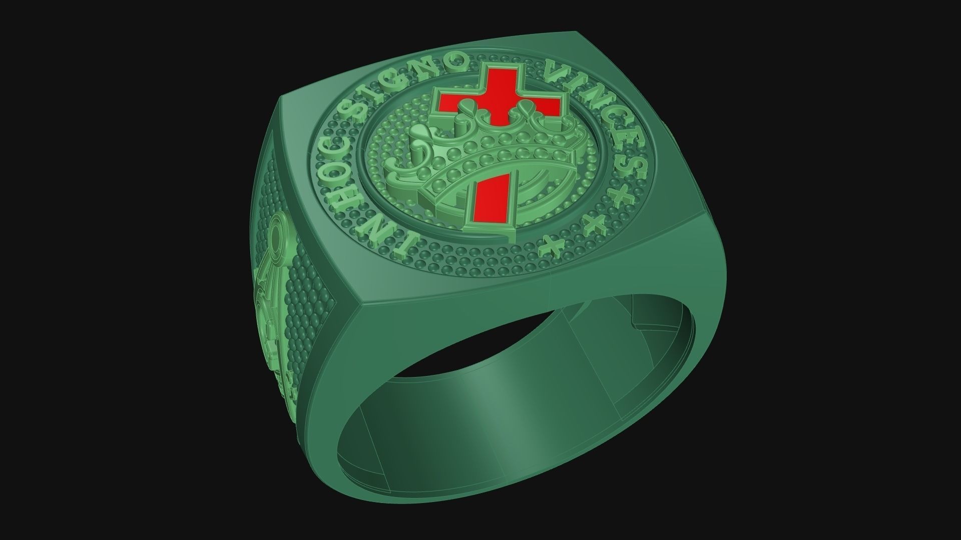 Gold Freemason Ring For Men 3D model 3D printable | CGTrader