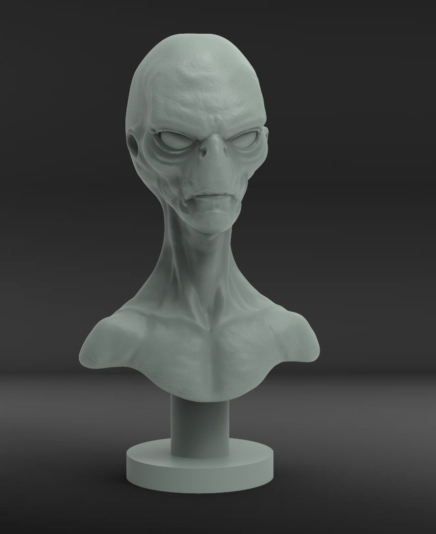 alien bust 3D model 3D printable | CGTrader