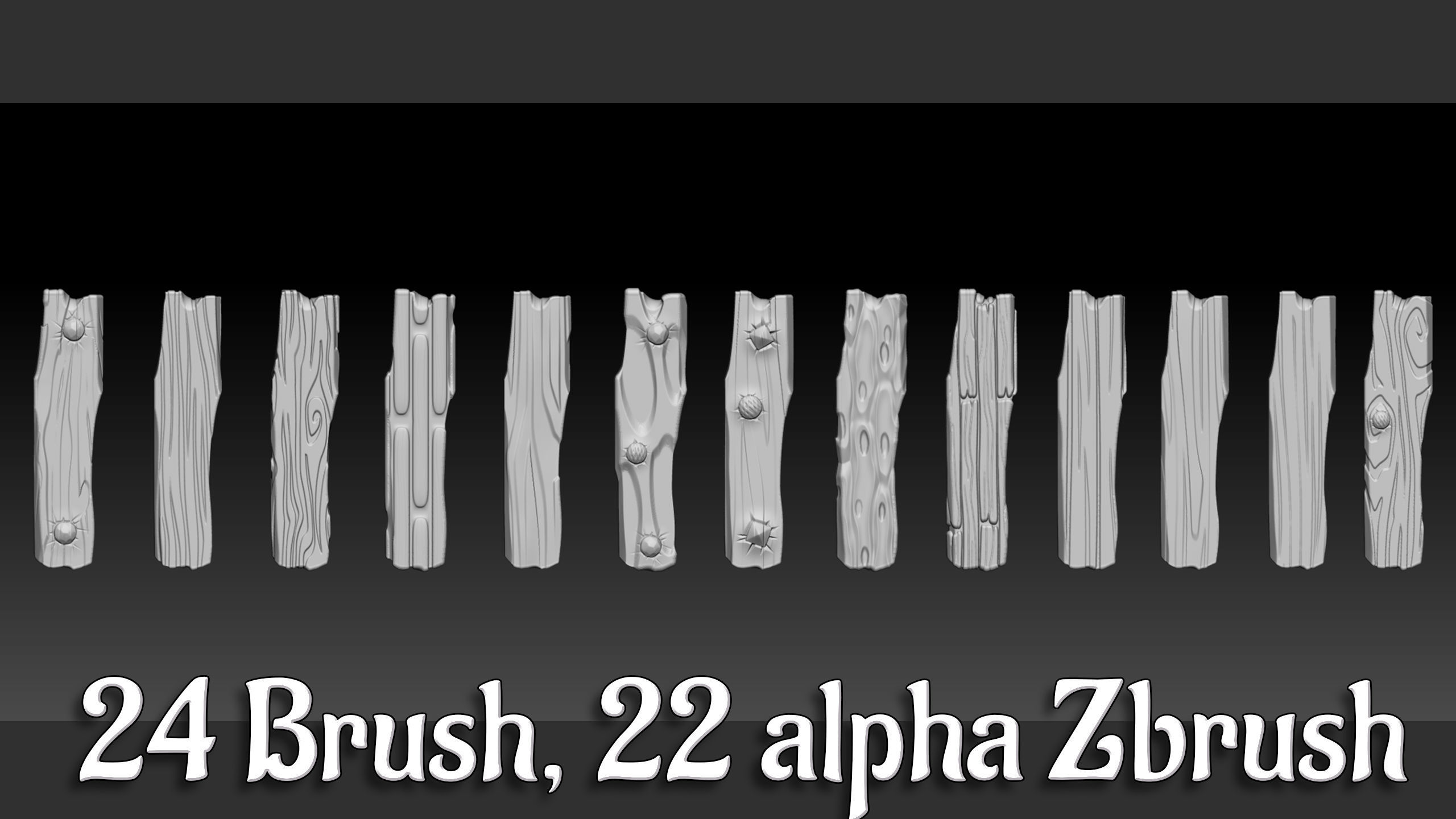 24 Brush 22 alpha Zbrush Texture | CGTrader