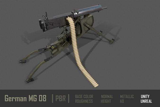 3D model German MG-08 Machine Gun VR / AR / low-poly | CGTrader