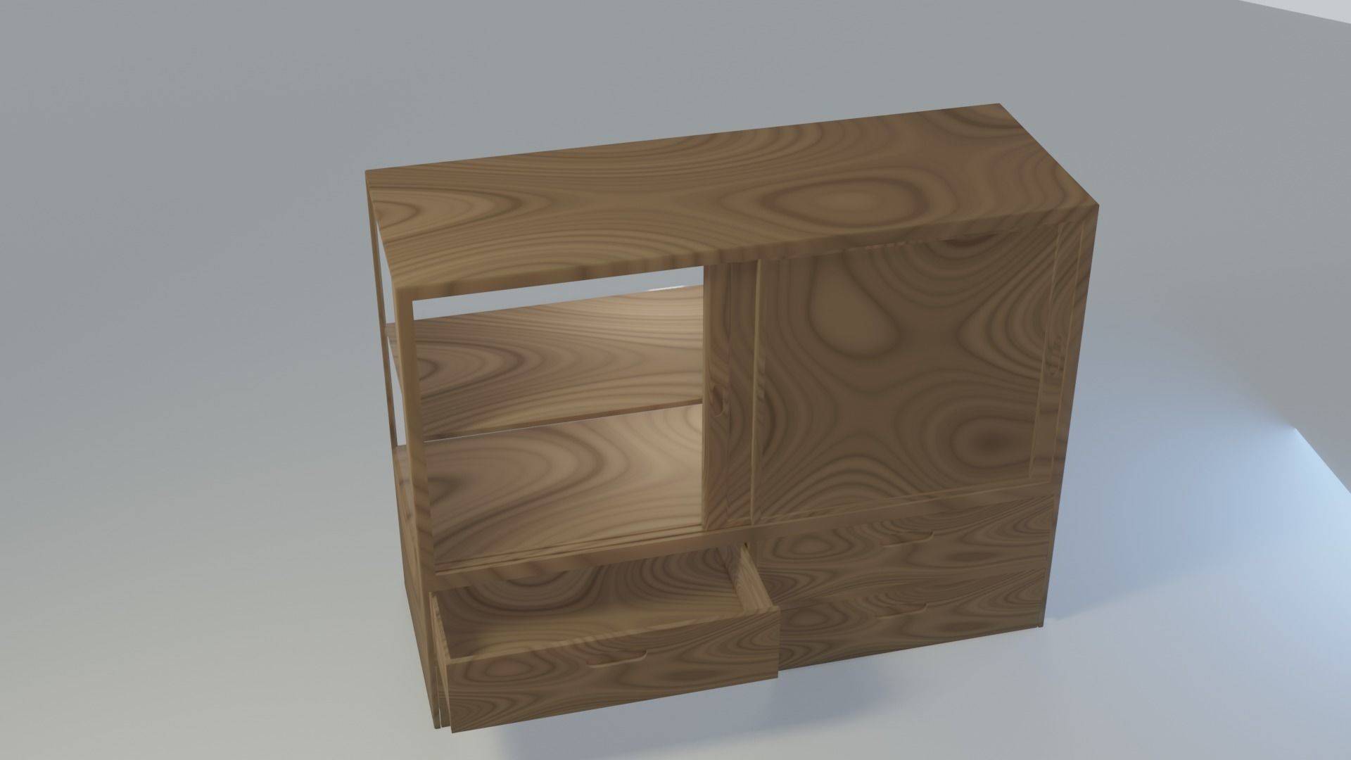 Showcase model wooden display case free 3D model | CGTrader