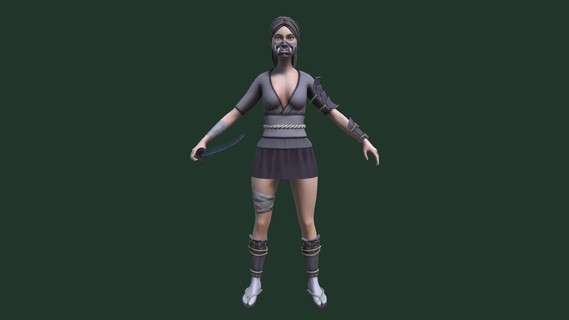 3D model Yoko samurai VR / AR / low-poly | CGTrader