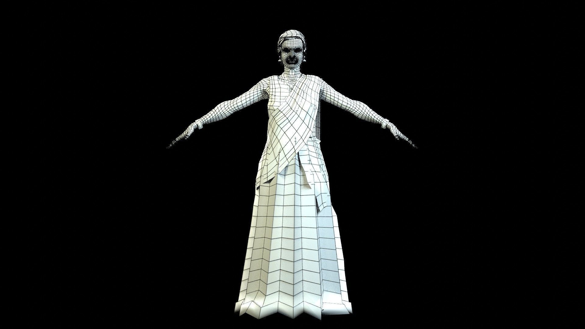 Indian Girl-Meena 3D model rigged | CGTrader