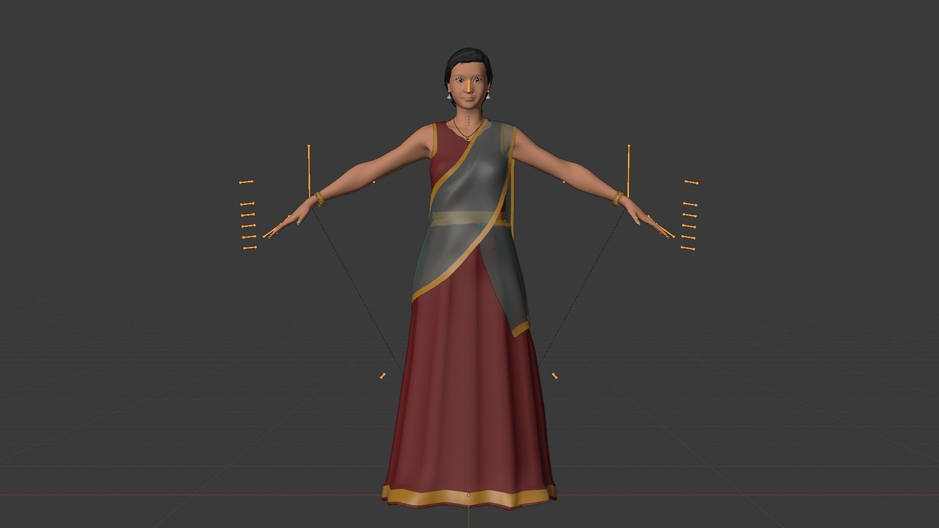 Indian Girl-Meena 3D model rigged | CGTrader