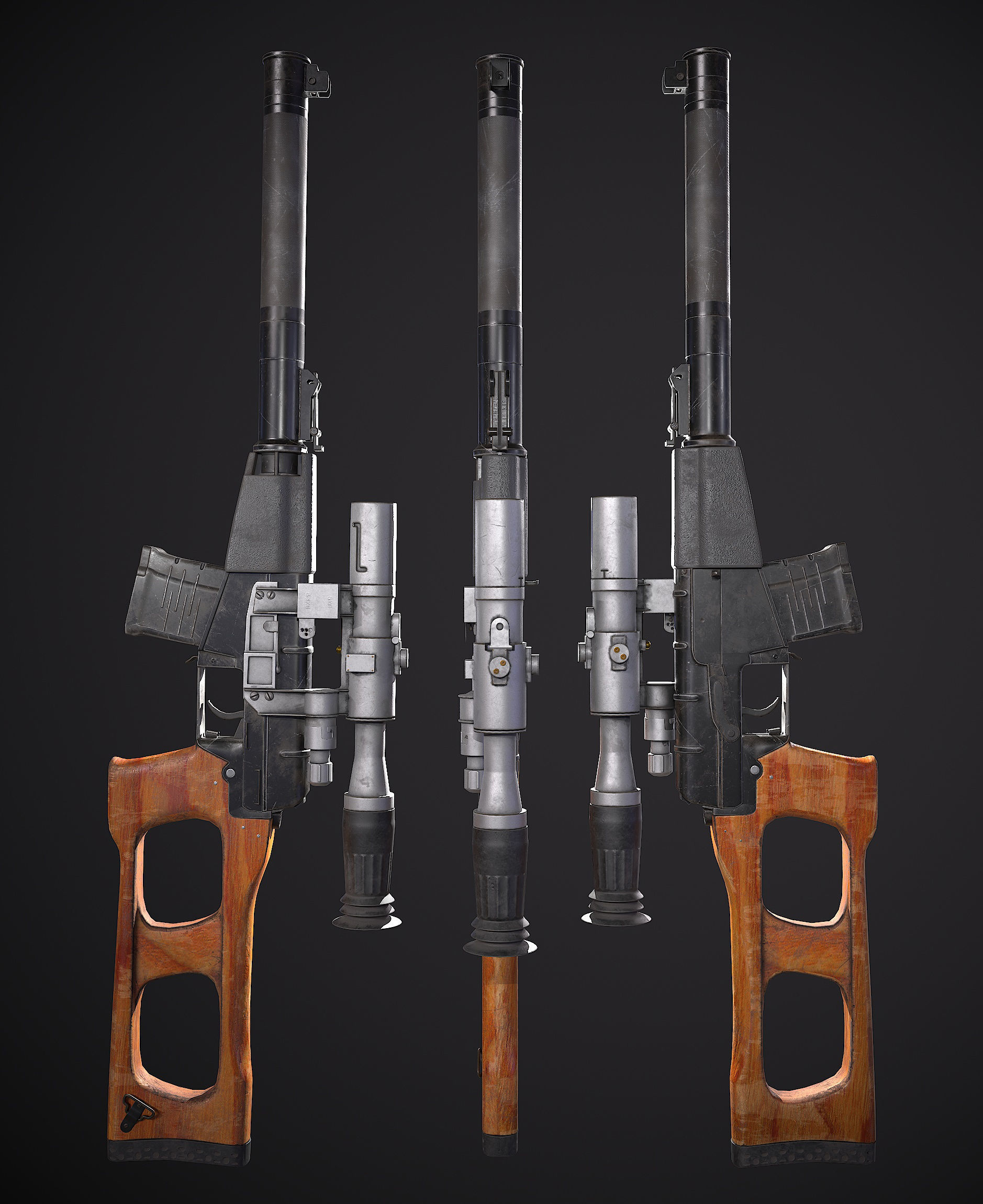 3D model Russian USSR sniper rifle VSS Vintorez VR / AR / low-poly ...