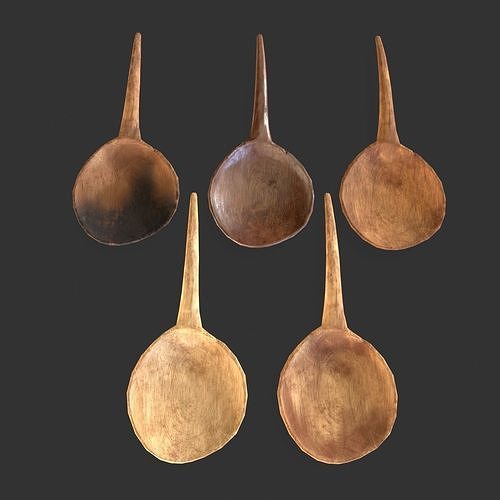Medieval Round Wood Spoon free VR / AR / low-poly 3D model | CGTrader