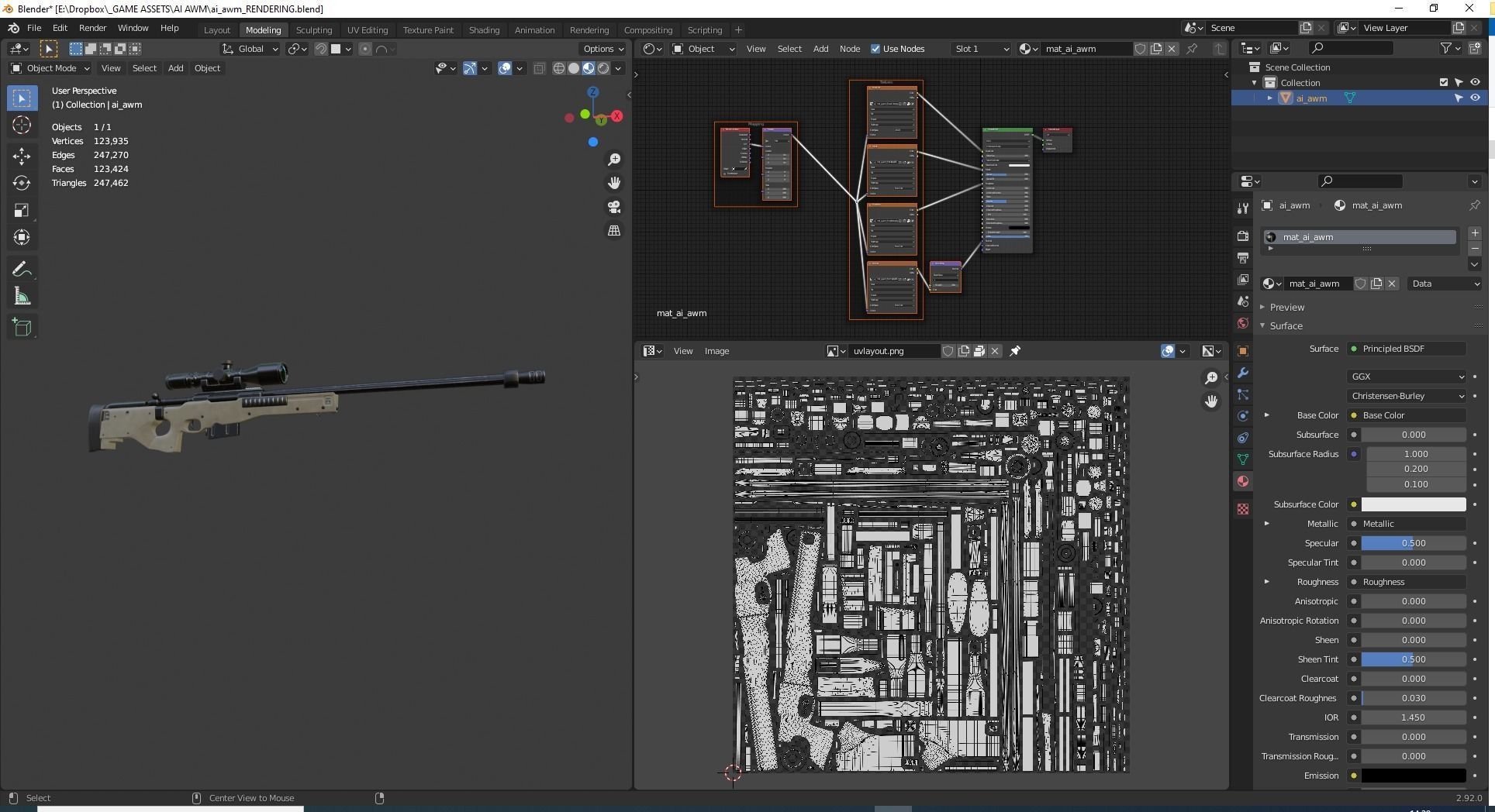Rifle AI AWM free VR / AR / low-poly 3D model | CGTrader