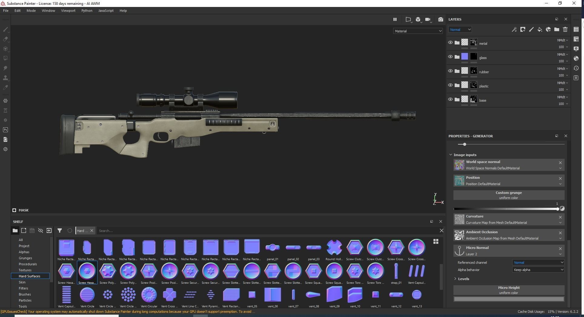 Rifle AI AWM free VR / AR / low-poly 3D model | CGTrader